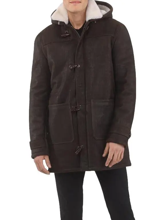 Gorski Genuine Shearling Parka - Brown Pattern/white