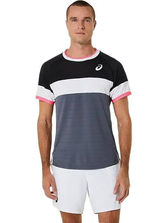 Asics Match Short Sleeve T-shirt - Grey/white/black