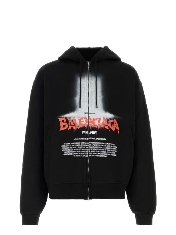 Balenciaga Cotton Hoodie - Black