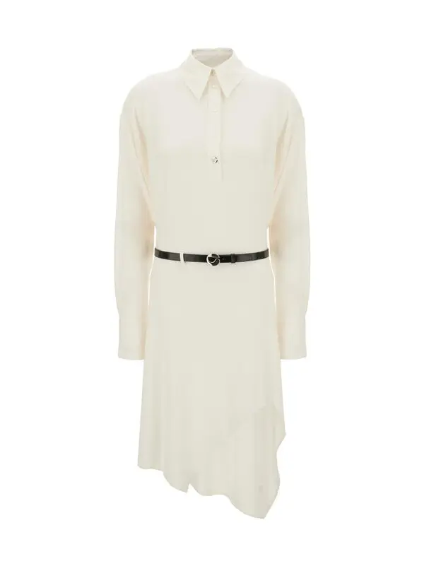 Coperni Asymmetrical Hem Shirt Dress With Belt - Multicolor