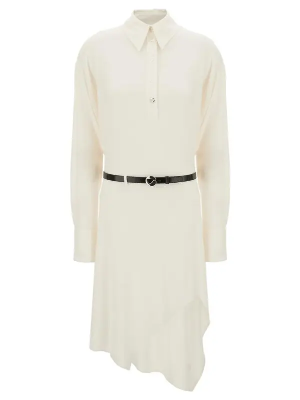 Coperni Asymmetrical Hem Shirt Dress With Belt - Multicolor