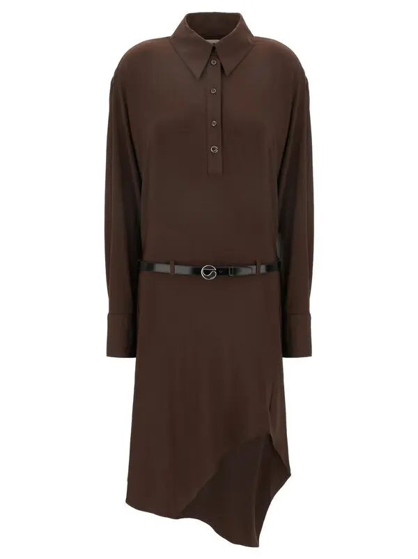 Coperni Long Sleeve Belted Dress - Multicolor