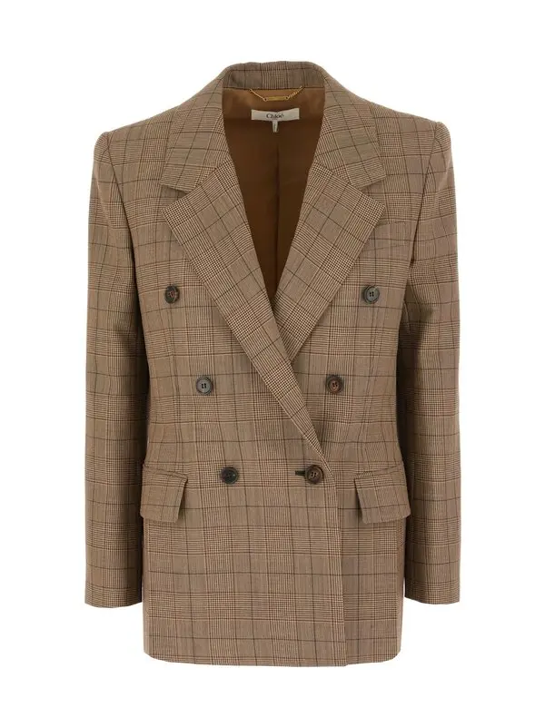 Chloé Double-breasted Plaid Blazer - Multicolor
