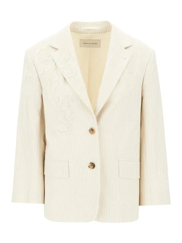 Dries Van Noten Striped Embroidered Blazer - Multicolor