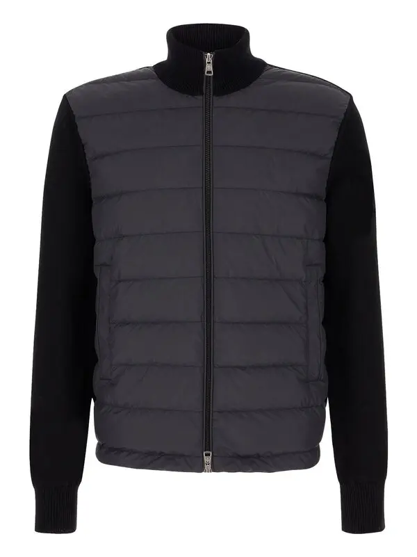 Moncler Zip Up Quilted Padded Jacket With Stand Collar - Multicolor