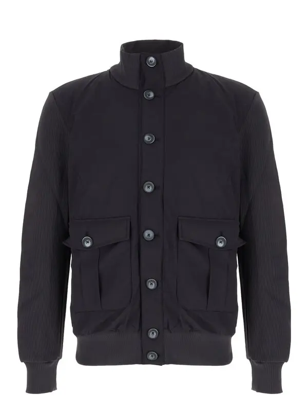 Herno Ribbed Jacket With Stand Collar - Multicolor