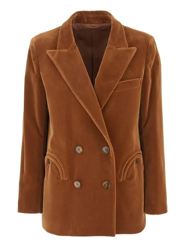 BLAZÉ MILANO Velvet Double-breasted Blazer - Multicolor