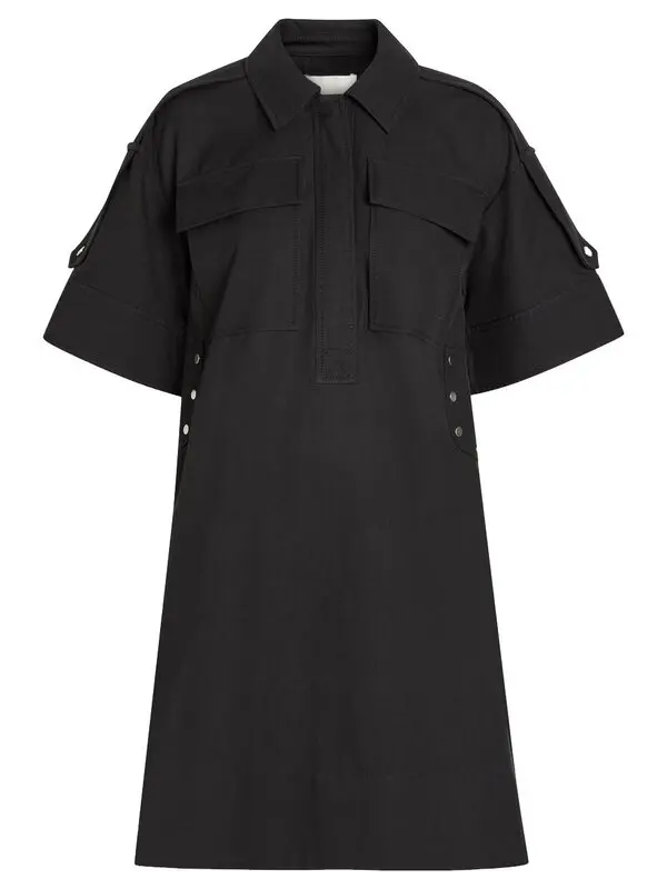 3.1 Phillip Lim Cotton-blend Mini Shirt Dress - Navy