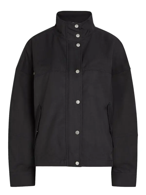 3.1 Phillip Lim Cropped Cotton-blend Jacket With High Neck - Navy