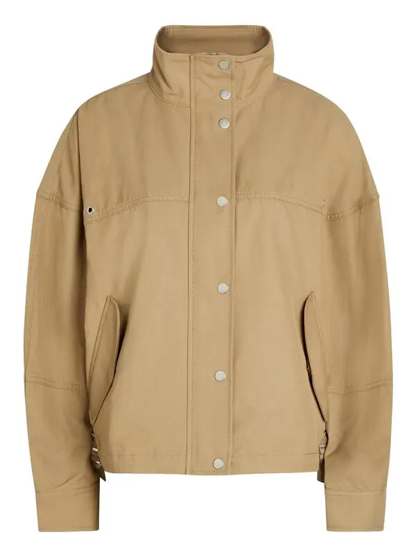 3.1 Phillip Lim Cropped Cotton-blend Jacket With High Neck - Sand