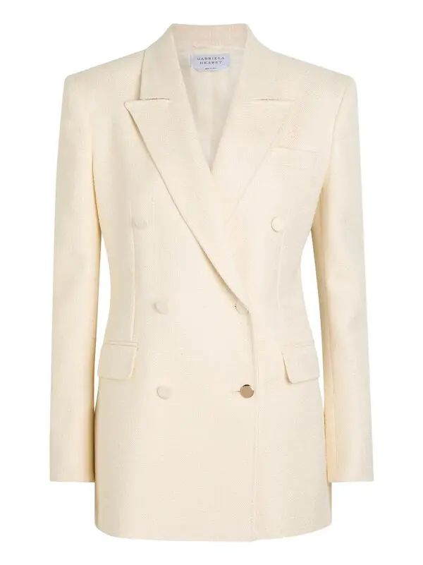Gabriela Hearst Double-breasted Silk And Wool-blend Blazer - Ivory