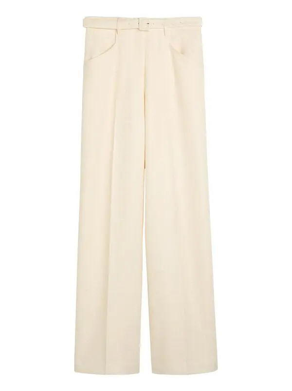 Gabriela Hearst Norman Silk And Wool-blend Bouclé Trousers - Ivory