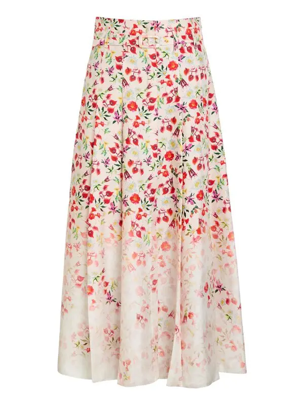 Gabriela Hearst Dugald Floral-print Belted Silk Maxi Skirt - Multicoloured
