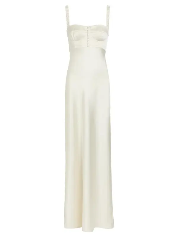 Anna October Aglaya Satin Maxi Dress - Ivory