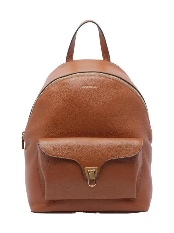 COCCINELLE Logo Printed Backpack - Brown