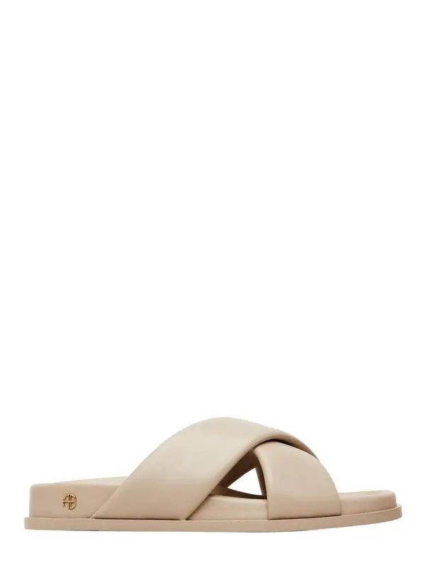 ANINE BING Emi Criss-cross Strap Slippers - Nude