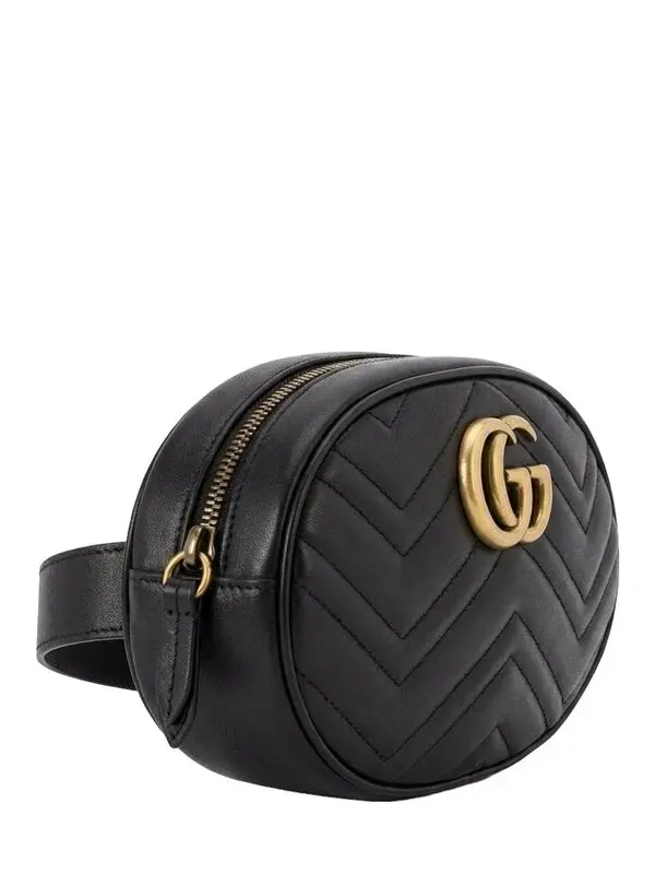 Gucci Gg Marmont Quilted Belt Bag - Black