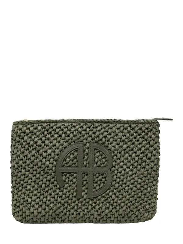 ANINE BING Woven Logo Pouch - Green