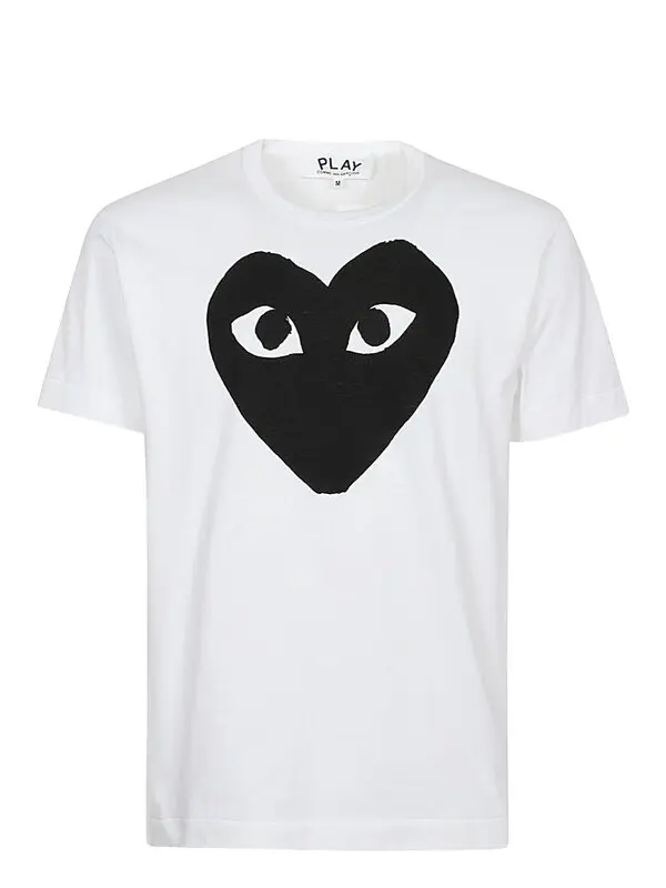 Play Comme Des Garcon Heart-print T-shirt - White