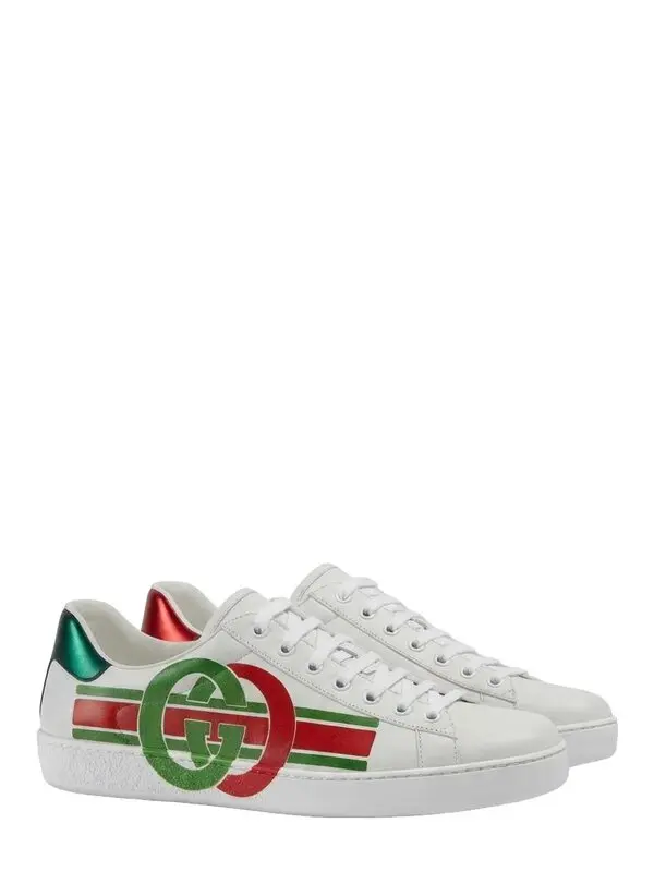 Gucci Gg Print Ace Sneakers - Gray