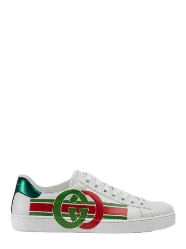 Gucci Gg Print Ace Sneakers - Gray