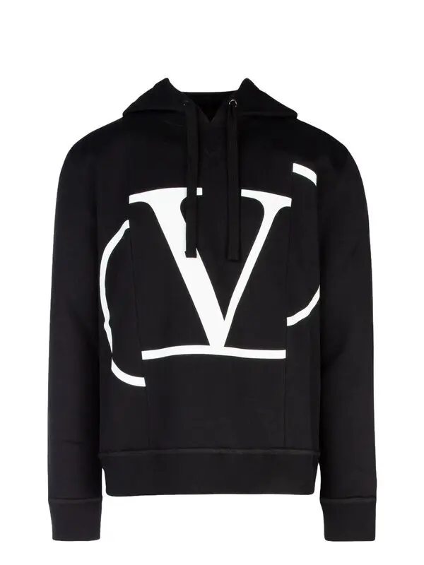 Valentino Garavani Vlogo Print Hoodie - Black