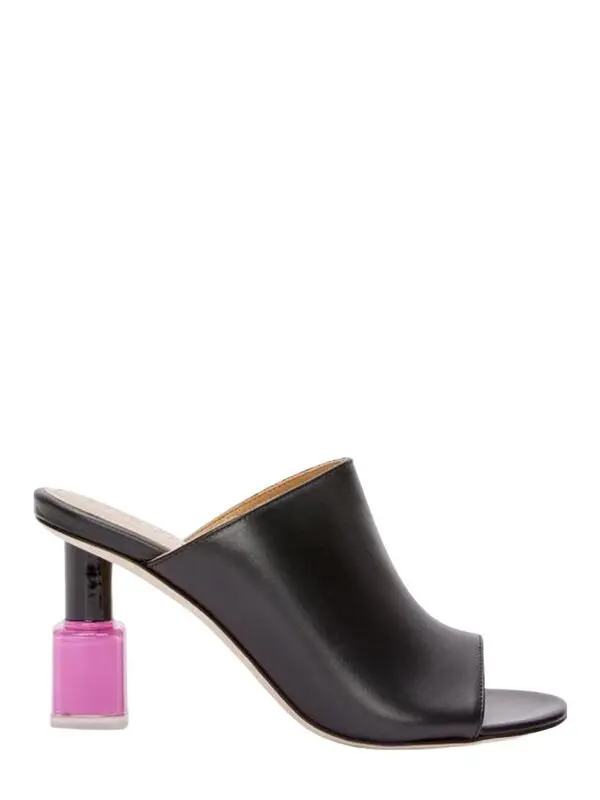 Loewe Nail Polish Mule In Calfskin - Black