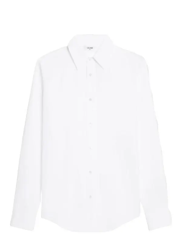 Celine Classic Shirt In Cotton Poplin - White