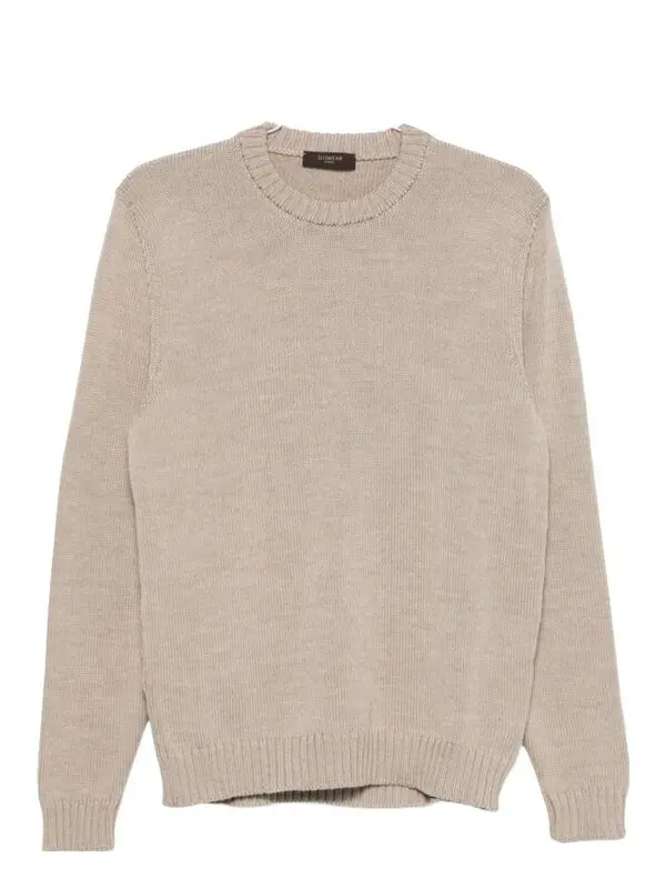 ZANONE Ribbed-knit Wool Crew Neck Jumper - Nude