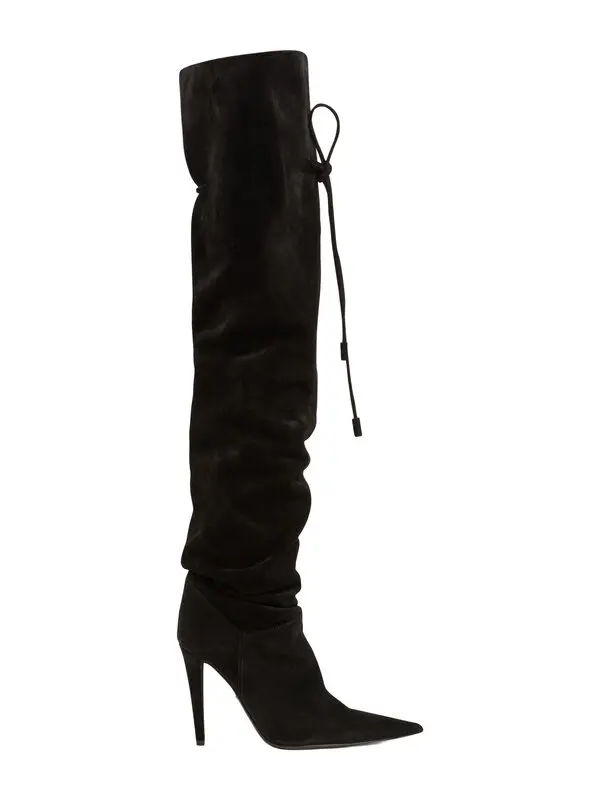 GIUSEPPE ZANOTTI Desire Suede Thigh High Boots - Black