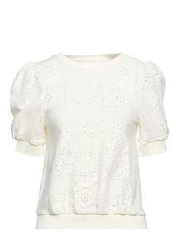 Ba&sh Cotton Elastane Top With Broderie Anglaise - Ivory