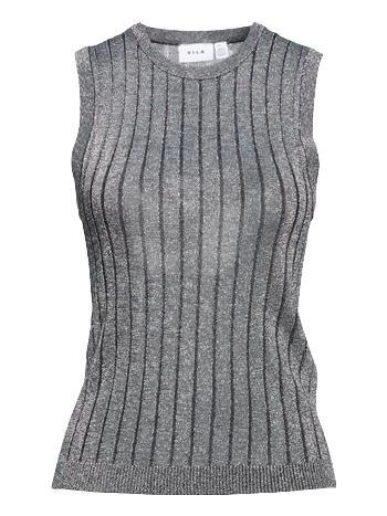 VILA Top Size Viscose, Polyester, Nylon, Metal Fiber - Silver