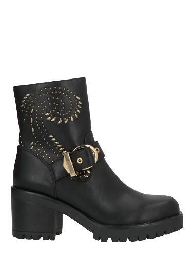 Versace Synthetic Material Ankle Boots With Stud Embellishments - Black