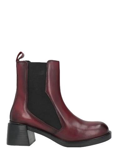 CAFÈNOIR Leather Ankle Boots - Red