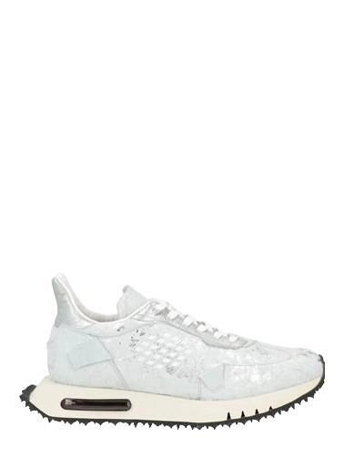 BEPOSITIVE Leather And Suede Sneakers With Metallic And Two-tone Detailing - Light Grey
