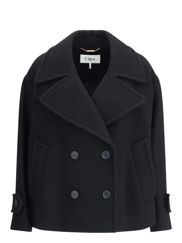 Chloé Oversized Short Coat - Black