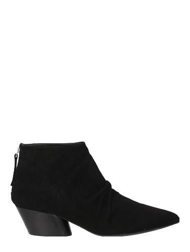 HALMANERA Suede Pointed Toe Ankle Boots - Black