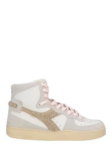 DIADORA High Top Leather And Suede Sneakers - Light Grey