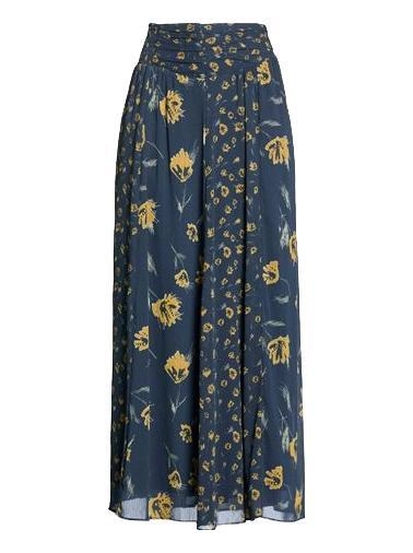 Ba&sh Floral Print Georgette Maxi Skirt - Navy