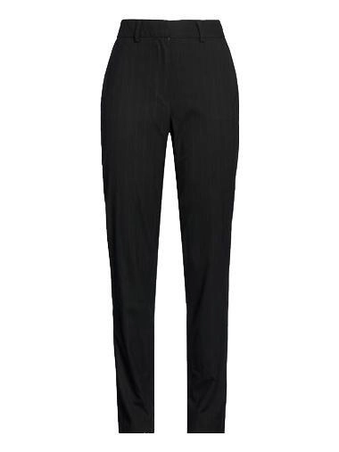MANILA GRACE Pinstriped Straight-leg Pants - Black