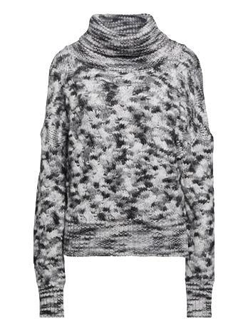 MANILA GRACE Turtleneck Cable-knit Sweater - Light Grey
