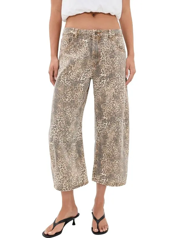Lioness Horseshoe Cropped Jeans - Leopard