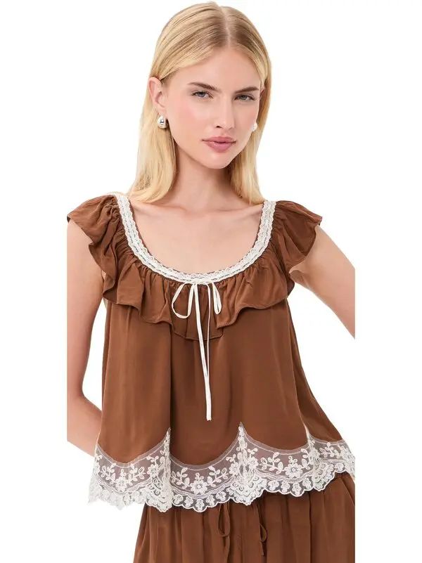 WAYF Wendy Top - Chocolate