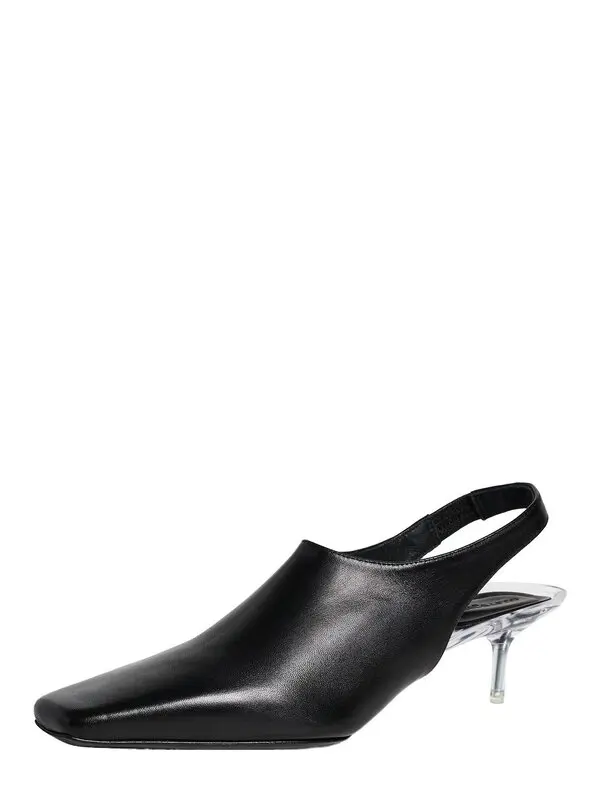 COURREGES Transparent Kitten-heel Slingbacks - Black