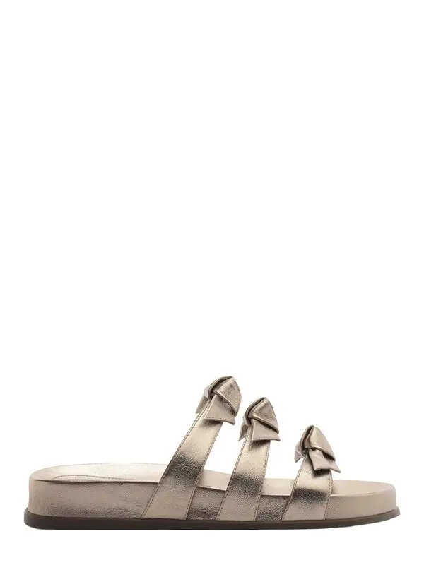 ALEXANDRE BIRMAN Lolita Pool Flat Leather Sandals With Bow Detailing - Luna