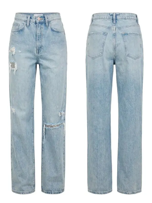 TRIARCHY DENIM INC. Primrose High-rise Relaxed Jean Metallic Moonwashed Indigo - Blue
