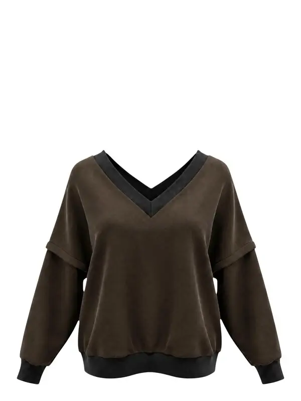 BEIRA Victoria V-neck Sweatshirt - Green