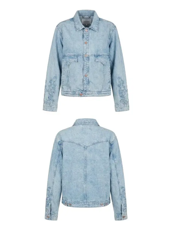 TRIARCHY DENIM INC. Frida Boxy Western Jacket - Blue