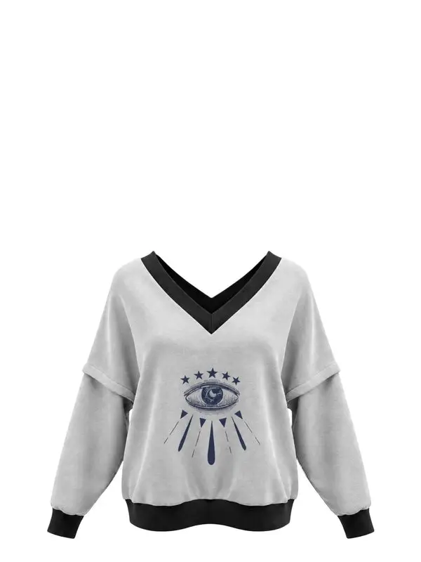 BEIRA Victoria V-neck Sweatshirt Starry Eye - Grey