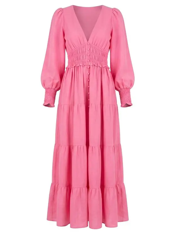 Yumi Kim Georgia Linen Maxi Dress - Pink